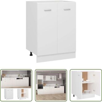 vidaXL Rangement cuisine - Meuble bas Lyon Blanc 60 x 46 x 81,5 cm Bois ding&eacute;nierie