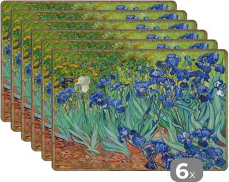 MuchoWow Placemats Platzdeckchen Platzset Tischset 6-teilig Tischdeko Untersetzer 45x30 cm Schwertlilien - Vincent Van Gogh