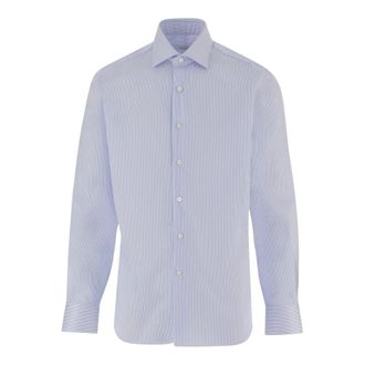 Alessandro Gherardi Homme, Chemises, Bleu, Taille: 2XL Chemise en Coton Ray&eacute;e