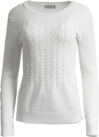 Passioni Strickpullover Basic mit Zopfmuster