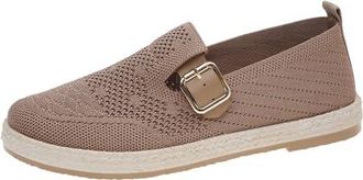 Generic Chaussures de course &agrave; pied en tricot respirant pour femme - Bout rond - Couleur unie - L&eacute;g&egrave;res et confortables - Chaussures de marche d&eacute;contract&eacute;es -