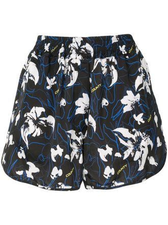 Marcelo Burlon short en jean à fleurs - Noir