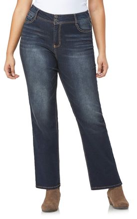 Wallflower Jeans Damen Luscious Curvy Bootcut Mid Rise Insta Stretch Juniors (Standard und Plus) Jeans, Betsy Pure, 48 Mehr Kurz