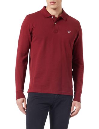 GANT Herren ORIGINAL Pique LS Rugger Polohemd, PLUMPED RED, S