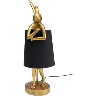 Kare Design Design Lampe Animal Lapin 50cm dorée et Noire