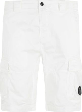 C.P. Company C.p. Company, Homme, Shorts, Blanc, Taille: L Short Cargo &agrave; Lentille en Sateen Stretch