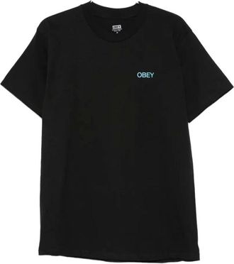 Obey Homme, Tops, Noir, Taille: M Nouveau T-Shirt Classique Ange Obey