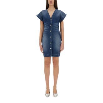 Moschino Damen, Kleider, Blau, LGr&ouml;&szlig;e
