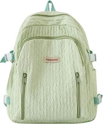 Generic Sac &agrave; dos &agrave; roulettes pour filles et nouveau motif, double couche, grande capacit&eacute;, pratique et l&eacute;ger, sac &agrave; dos pour adolescentes, coll&egrave;ge, Vert, tai