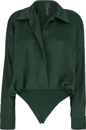 Norma Kamali Femme, Tops, Vert, Taille: 40 FR Chemisier Col Ouvert &agrave; Col V