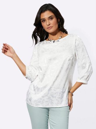 Cr&eacute;ation L Klassische Bluse Jacquard-Bluse 3/4-Arm