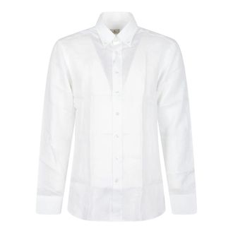 Etro Langarm Pegaso Logo Roma Button-Down-Hemd - - Shirts - Herren - Wei&szlig; - M