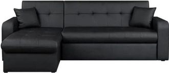 Les Tendances Roman Ecksofa umwandelbar schwarz 235 cm