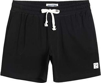 Maamgic Short de Pyjama Homme Short Décontracté Short de Sport Athlétique pour Jogger Longueur - 14 CM, Noir, XXL