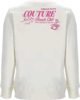 Versace Jeans Couture Graphic Print Cotton Sweatshirt - Ivory