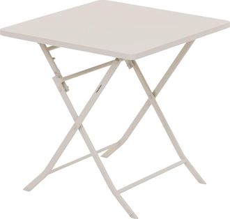 Hesperide Quadratischer klappbarer Gartentisch Greensboro Lehmfarben - 2 Plätze - epoxidbeschichteter Stahl - verstärkte Rostschutzbehandlung - Ton