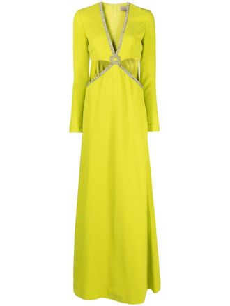 Elie Saab robe &agrave; d&eacute;coupe - Vert