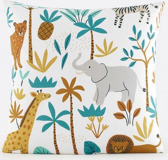 La Redoute Interieurs Taie Doreiller Enfant 30% Coton Recycl&eacute; Imprim&eacute; Animaux Jungle