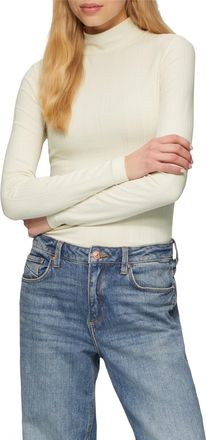 QS by s.Oliver Damen 2158369 Langarmshirt mit Stehkragen, 510, Medium