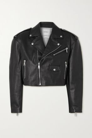 Halfboy Verk&uuml;rzte Oversized-bikerjacke Aus Leder - Schwarz