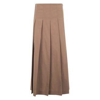 R&oacute;he Femme, Jupes, Brun, Taille: 40 FR Pleated Wool Skirt