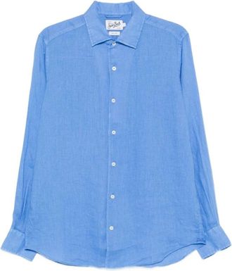 MC2 Saint Barth Homme, Chemises, Bleu, Taille: S Raphael Linen Shirt
