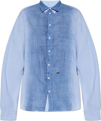 Dsquared2 Homme, Chemises, Bleu, Taille: 2XL Linen Shirt