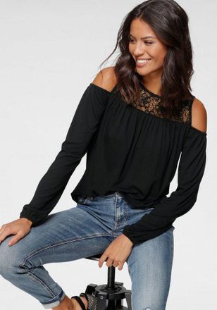 Laura Scott Langarmshirt l&auml;ssig geschnitten, Langarm, femininer Stil