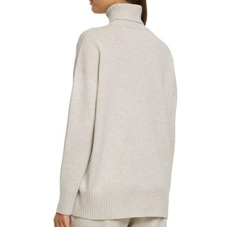 Brunello Cucinelli Cashmere Wool Blend Turtleneck Sweater - Beige