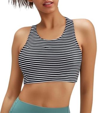 Generic Soutien-gorge de sport pour femme - Haut de bikini &agrave; encolure d&eacute;gag&eacute;e - Dos nageur - Haut court de bain - Maillot de bain - Maillot de bain pour femme