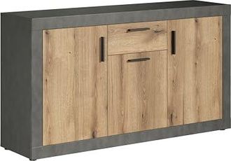 Trendteam Salvada - Sideboard - Matera/Evoke Eiche - Wohnzimmerschrank mit 5 Fächern und 3 Einlegeböden - (BxHxT) 149 x 83 x 40 cm - Kommode mit Vollauszug-Schu