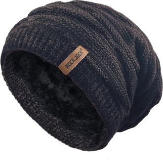 RockJock Herren Winter Strickm&uuml;tze mit R80 W&auml;rmeisolierung und kuscheligem Fleecefutter