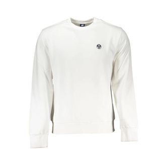 North Sails Geb&uuml;rsteter Baumwollpullover mit Applikation Logo - - Sweatshirts & Hoodies - Herren - Wei&szlig; - XL