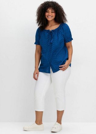 Sheego Klassische Bluse Kurzarm-Bluse