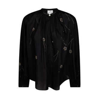 Forte_Forte Femme, Blouses et Chemises, Noir, Taille: 36 FR Blouse en coton brod&eacute;