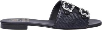 Edhen Milano Femme, Chaussures, Noir, Taille: 37 EU Ciabattina in Rafia