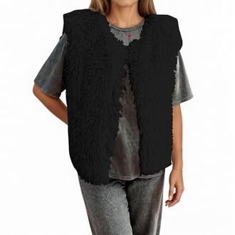 Generic Gilet sans Manche Femme Gilet Femme D&eacute;contract&eacute; Quotidien Ville Long Uni - Top sans Manches D&eacute;contract&eacute; Et Moderne