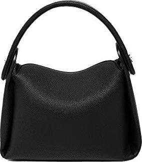 Generic Sac &agrave; main et sac &agrave; main en cuir v&eacute;ritable pour femme, cartable, sac &agrave; bandouli&egrave;re d&eacute;contract&eacute;, sac fourre-tout tendance, Noir, Medium