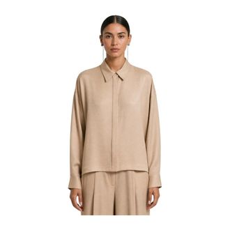 PESERICO Femme, Blouses et Chemises, Beige, Taille: 42 FR Chemise &agrave; col feuille