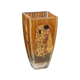GOEBEL 66-901-79-1 Vase Gustav Klimt - Der Kuss, Porzellan, 8,5 x 8,5 x 16 cm, Gold