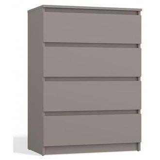 Selsey Kommode Malwa 109,5 x 70 x 40 cm - Vier Ger&auml;umige Schubladen - Grifflose Front - Robuste Laminierte Spanplatte 16 mm - Graues Design - Ideal f&uuml;r Schla