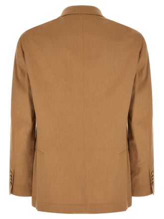 Brunello Cucinelli Double-Breasted Camel Blazer - Beige