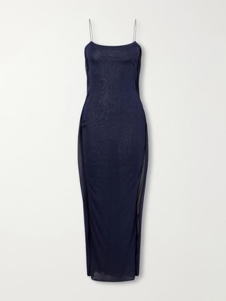 Jacquemus The Plumetis Knitted Maxi Dress - Blue