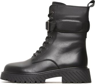 Cesare Gaspari Femme, Chaussures, Noir, Taille: 40 EU Bottes robustes à lacets Betty avec semelle en laine - Noir