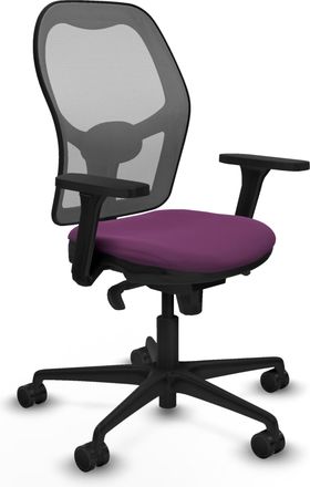 Piqueras y Crespo Verstellbarer Stuhl mit 3D-Armlehnen, h&ouml;henverstellbare Lendenwirbelst&uuml;tze, mit 5 Positionen und eingespritztem Schaum, Grau/Violett