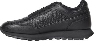 A|X Armani Exchange Baskets avec finition mini-tumbled et logo int&eacute;gral - Homme - Chaussures - Noir - Taille: 42 EU