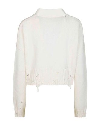 Marni Womens Cardigan Lily White Cotton Knit Cardigans Sweater