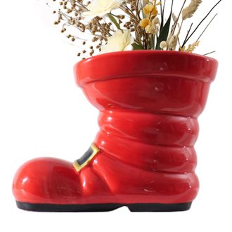 Generic Blumentopf, Stiefel, Vase, Beh&auml;lter mit Weihnachtsmannstiefeln, Weihnachtsdekoration, festliche Weihnachtsk&uuml;bel f&uuml;r Wohnzimmer, B&uuml;ro, K&uuml;che