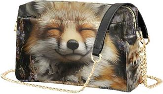 Mnsruu Sacs à bandoulière pour femme, sac à main dété en cuir motif renard