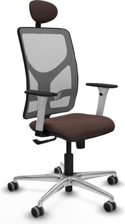 Piqueras y Crespo B&uuml;rostuhl aus Kunstleder, mit wei&szlig;en und schwarzen Armlehnen, h&ouml;henverstellbare Lendenwirbelst&uuml;tze und festes Kopfteil, ausgestattet mit 3 Positionen,